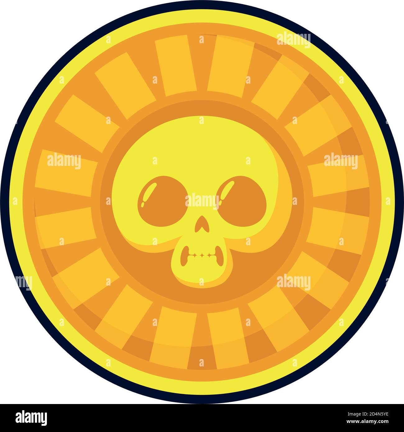 coin with skull mexican ethnic flat style icon vector illustration ...