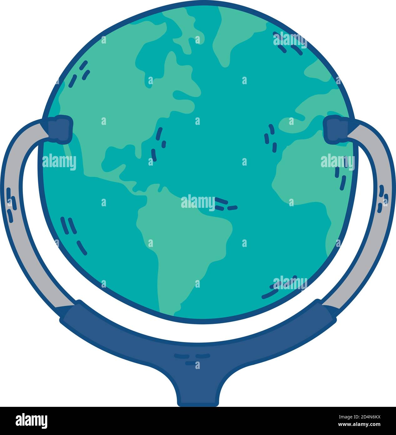 world planet earth with stethoscope medical vector illustration design ...