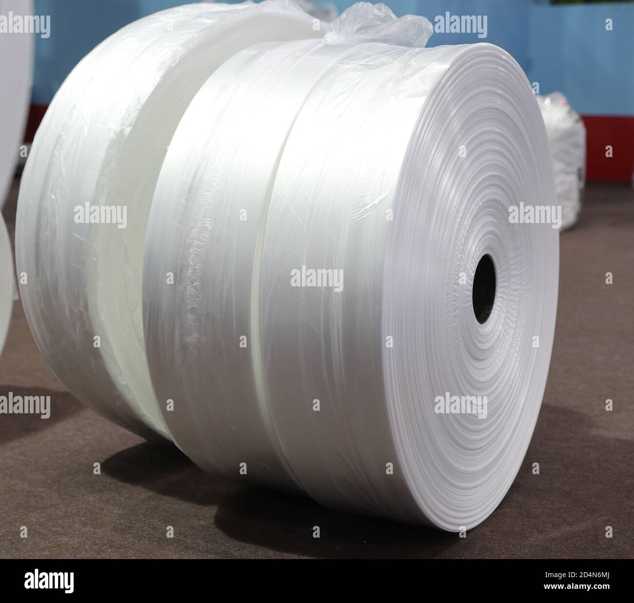 roll of industrial plastic as material for plastic bag Stock Photo - Alamy