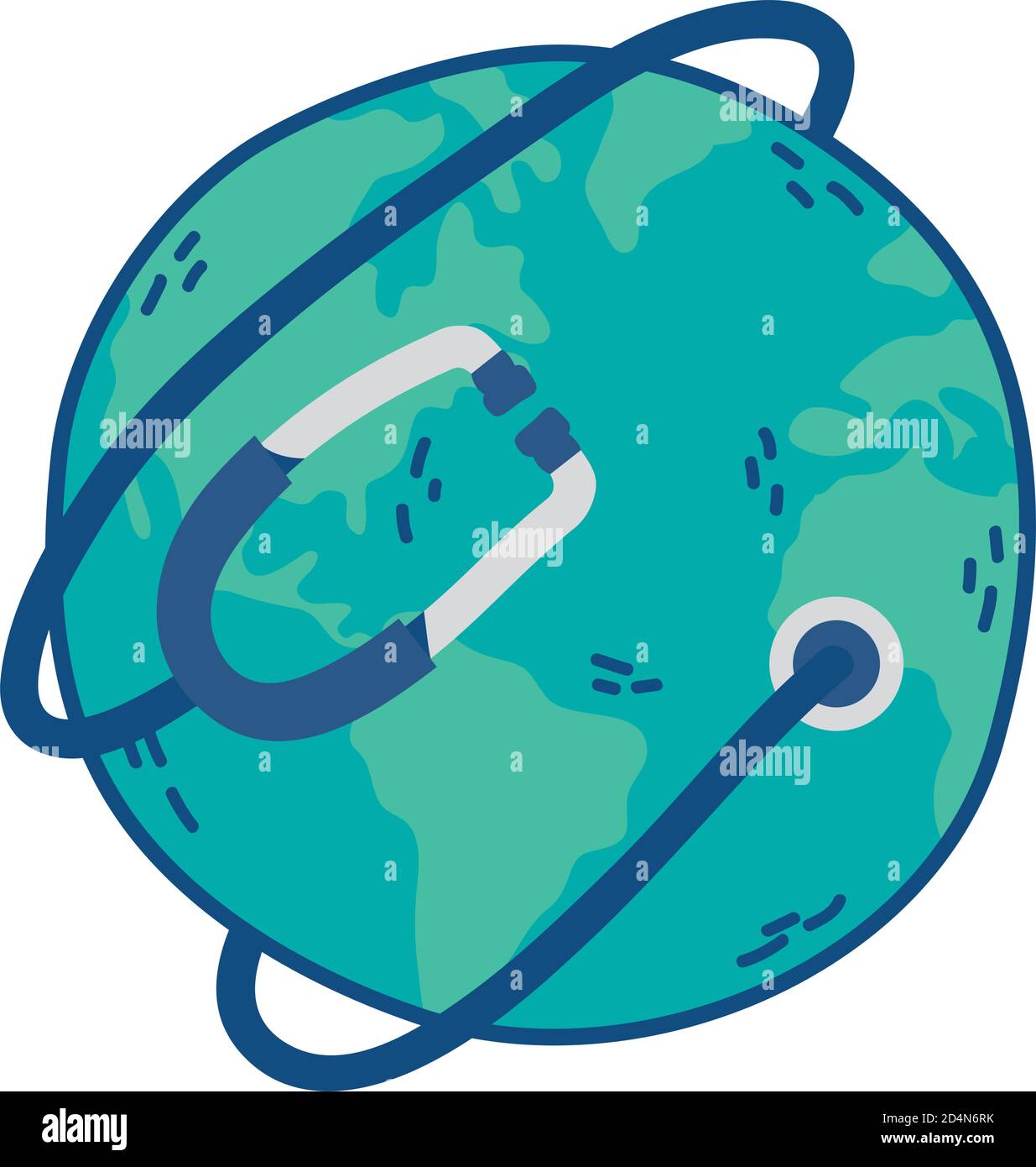world planet earth with stethoscope medical vector illustration design ...