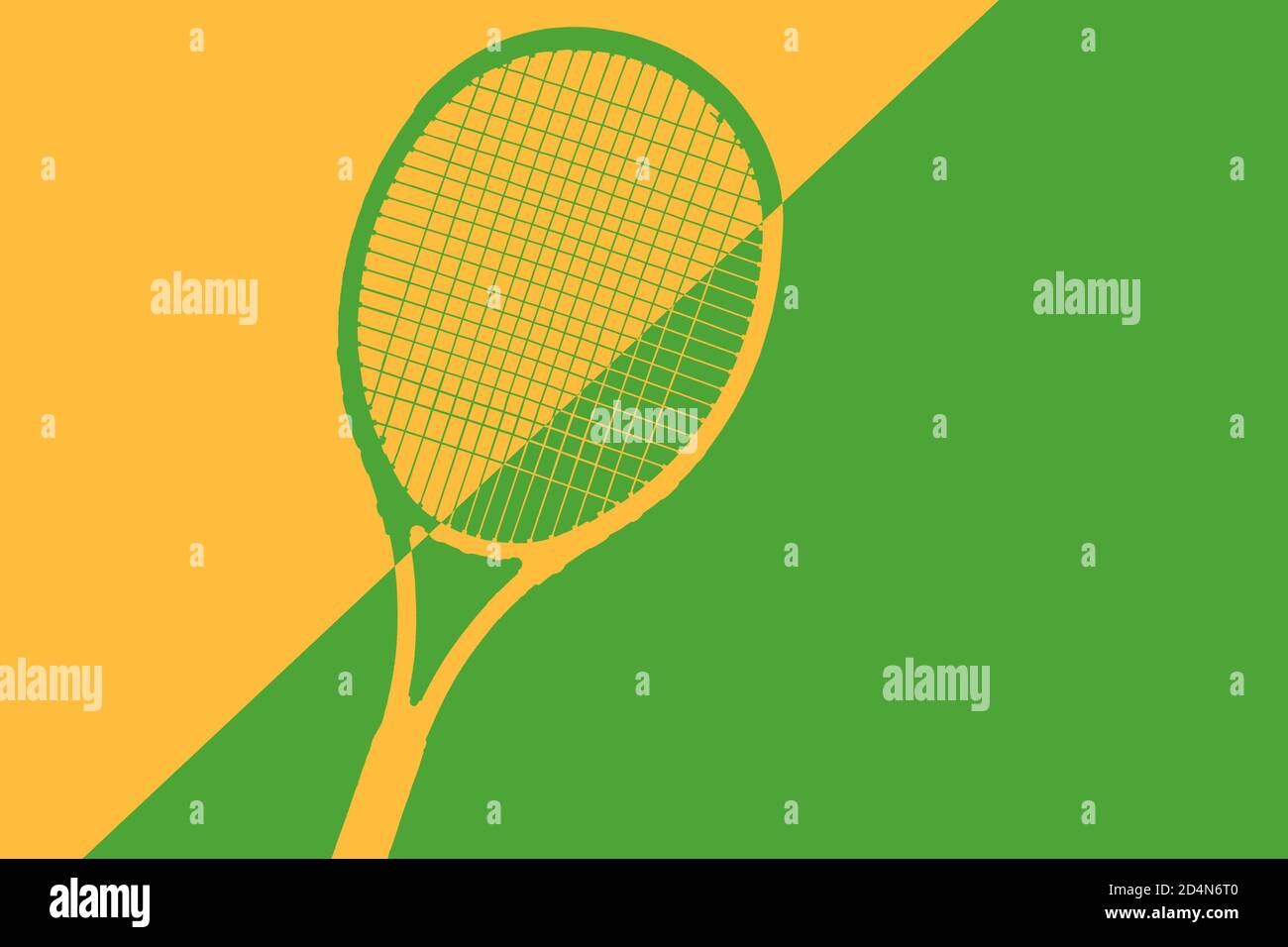 flat cartoon colored tennis racket isolated on background Stock Photo ...