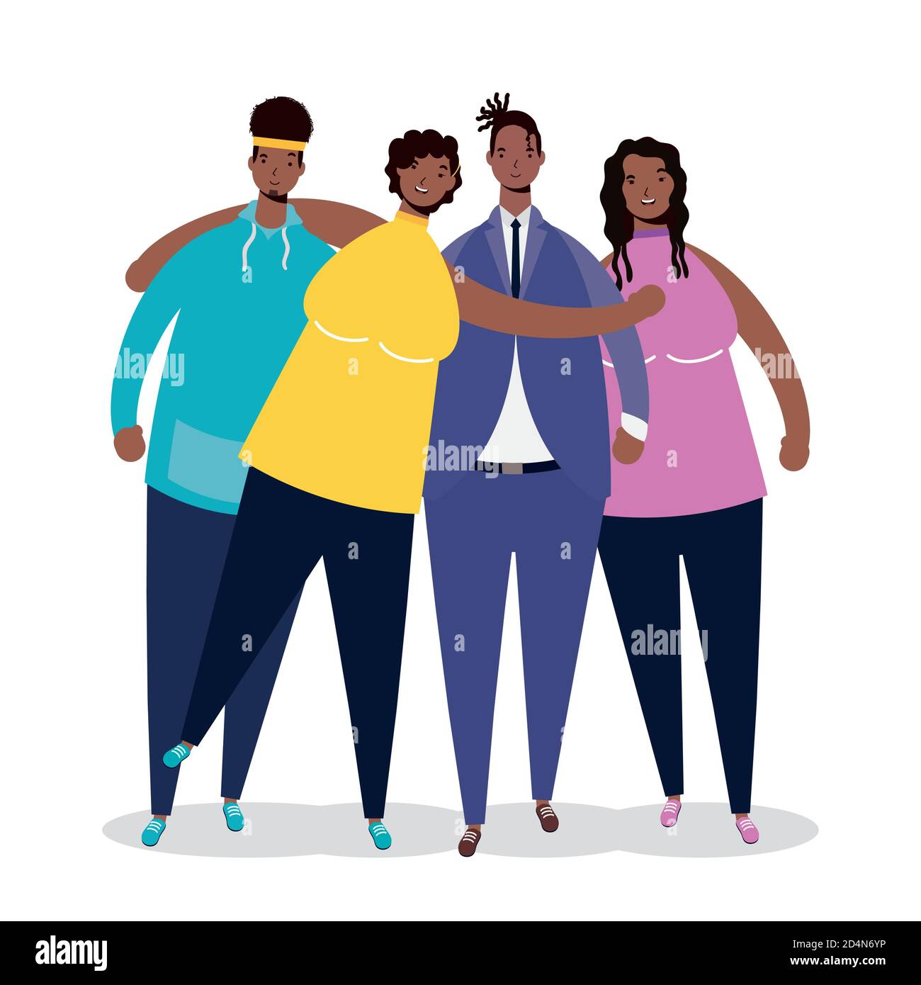 group of afro people characters vector illustration design Stock Vector ...