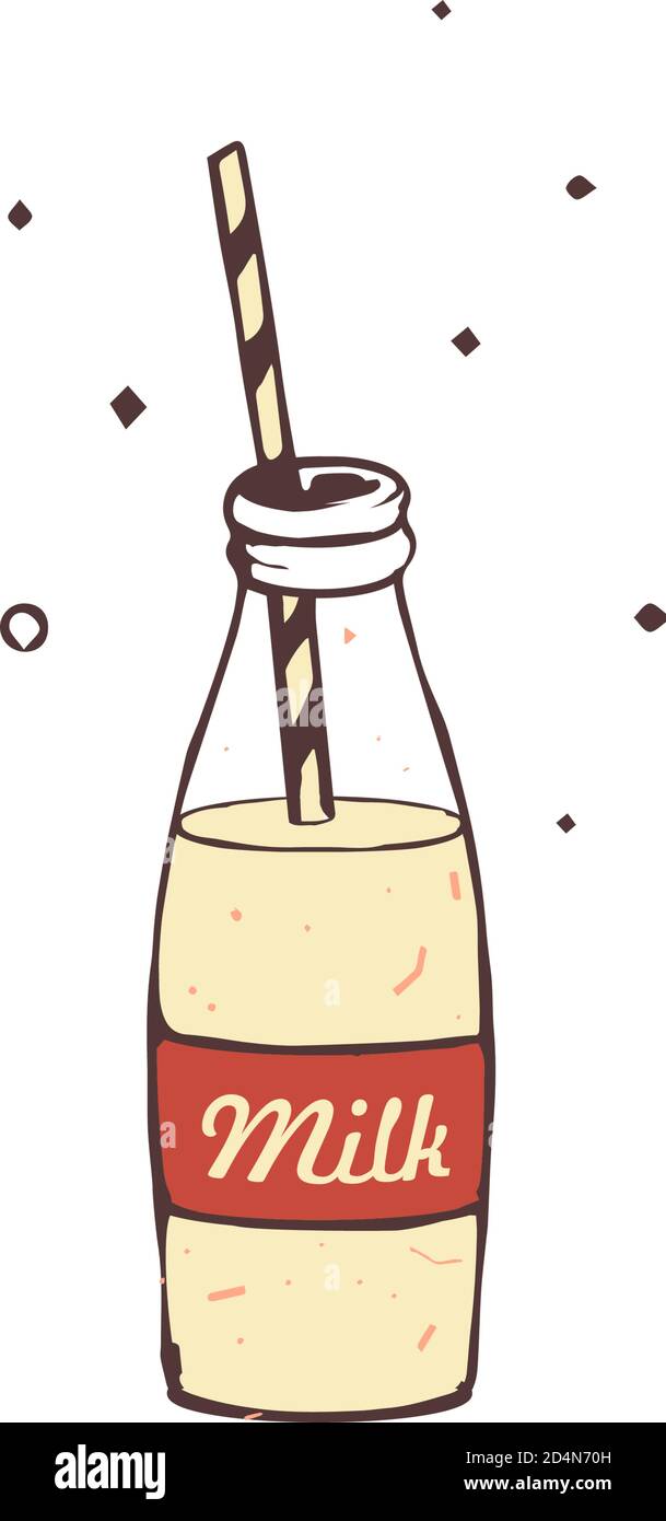 Drawing drink straw bottle Cut Out Stock Images & Pictures - Alamy