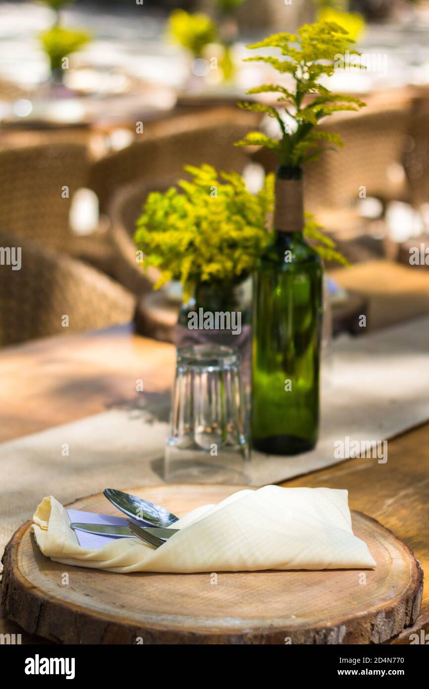 Al fresco lunch table setup at a resort in cebu Stock Photo - Alamy