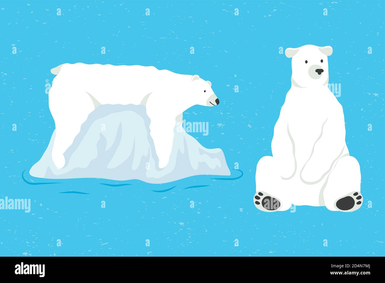 iceberg block arctic scene with polar bears vector illustration design ...