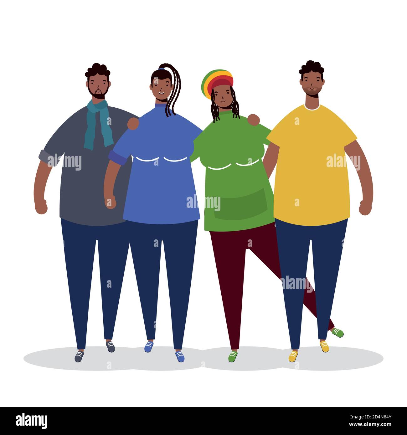 group of afro people characters vector illustration design Stock Vector ...