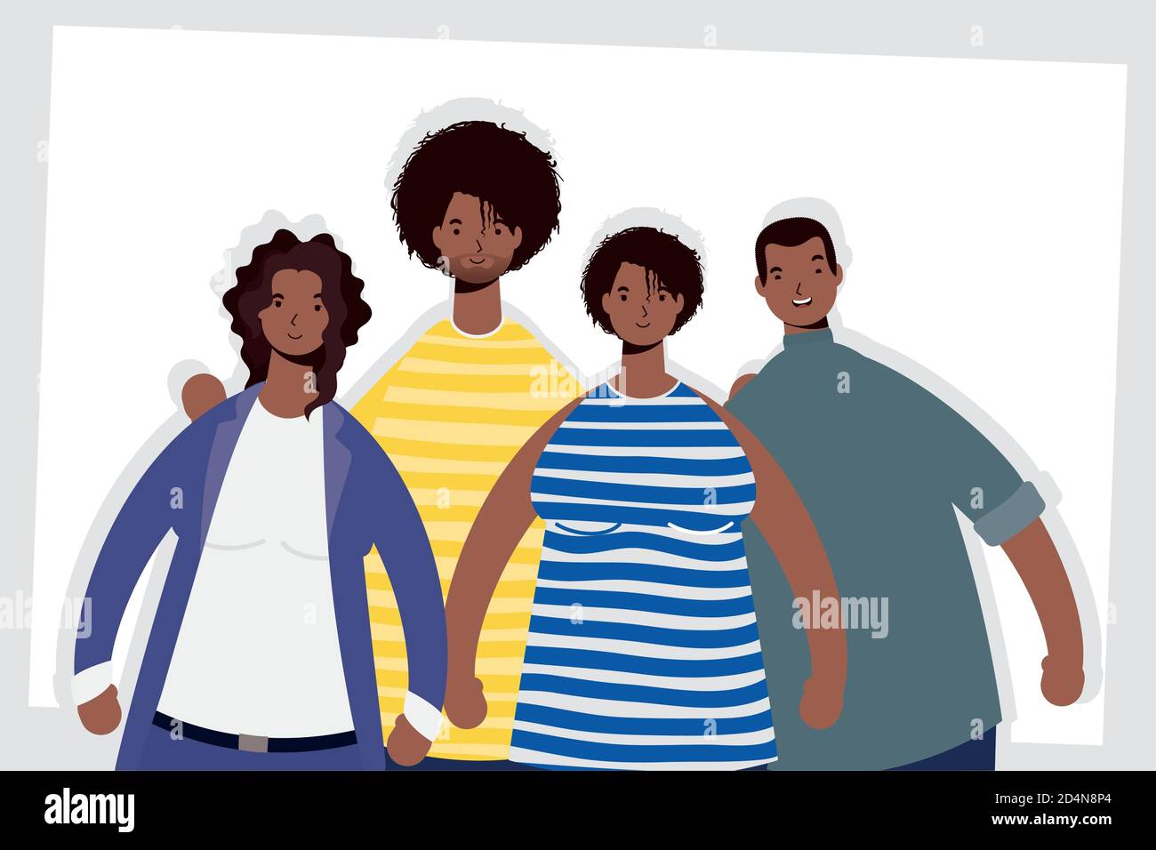 group of afro people characters vector illustration design Stock Vector ...