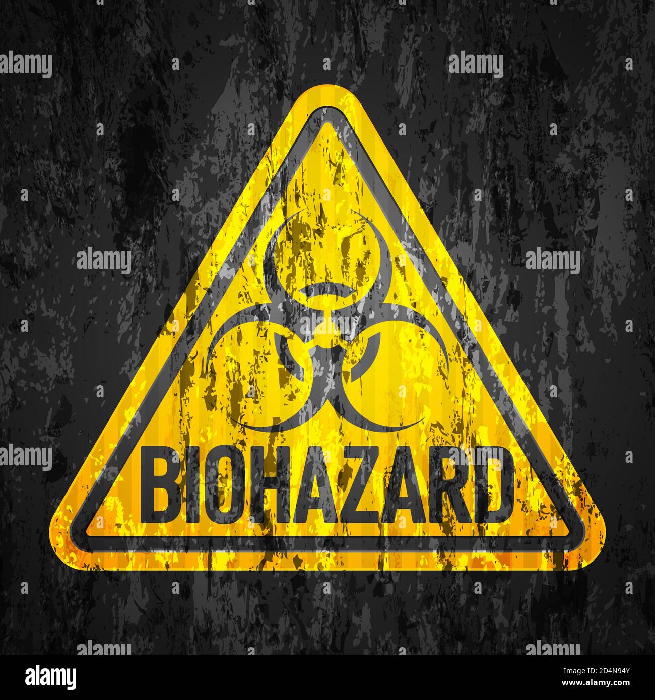 Biohazard road sign grunge texture background. Vector illustration ...