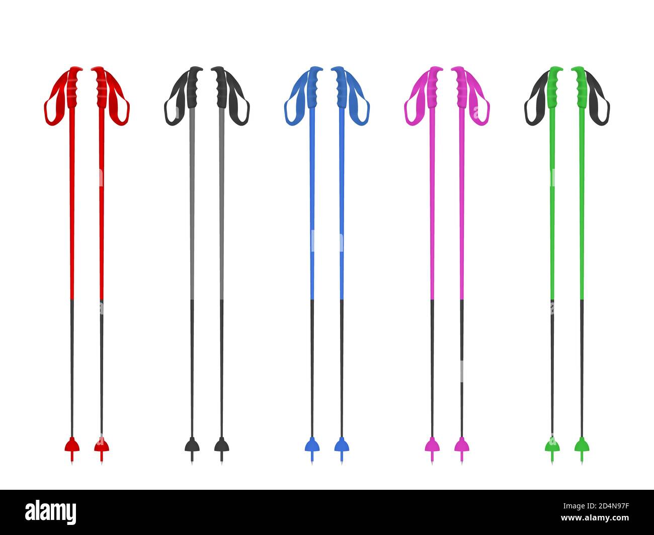 Ski poles on a white background. Vector illustration Stock Photo - Alamy