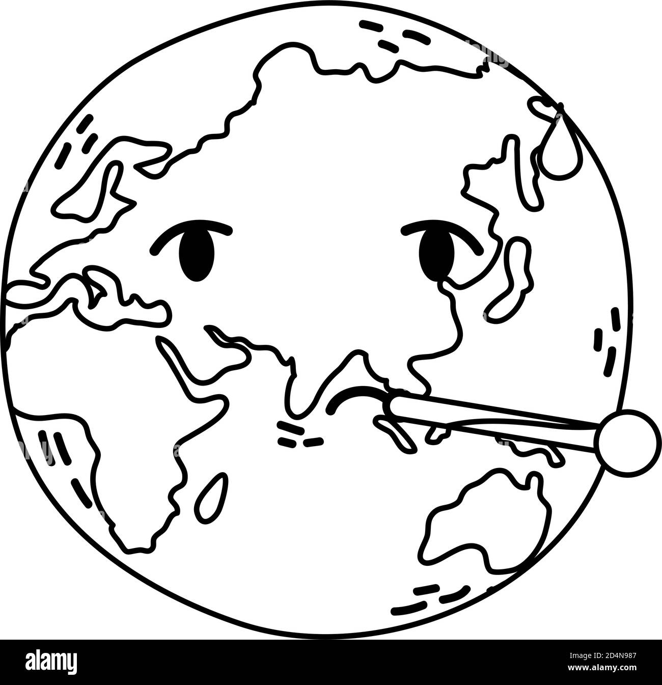 world planet earth with thermometer vector illustration design Stock ...