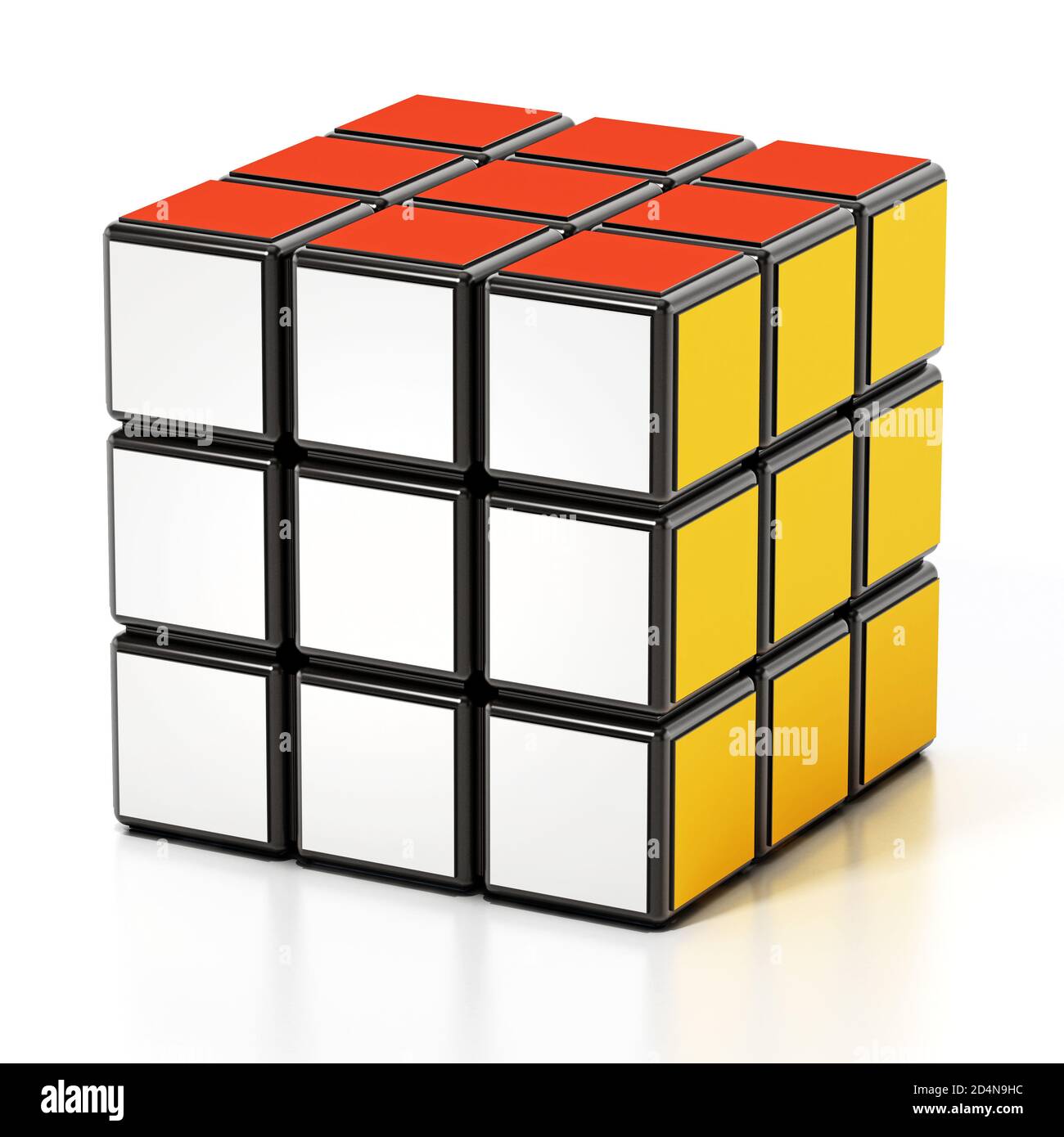 Colorful puzzle cube isolated on white background. 3D illustration ...