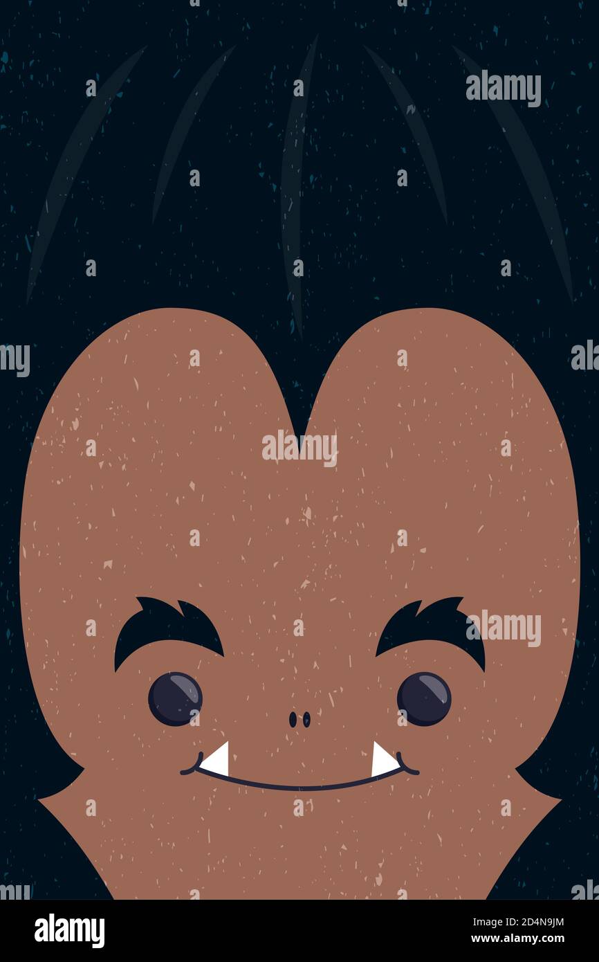 happy halloween cute wolf man face character vector illustration design ...