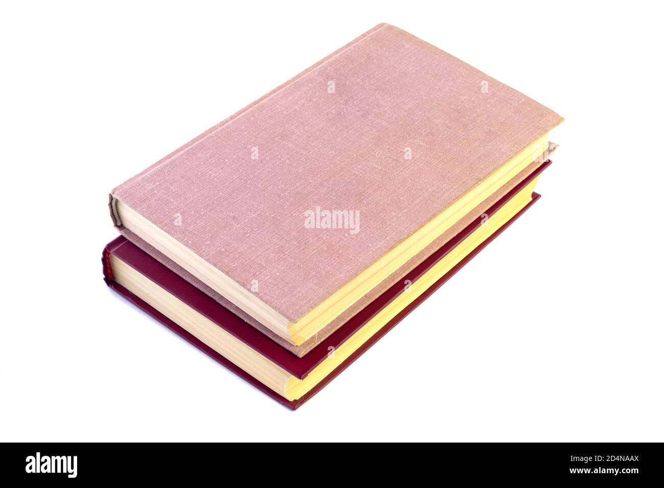 stack of two books isolated on white background Stock Photo - Alamy