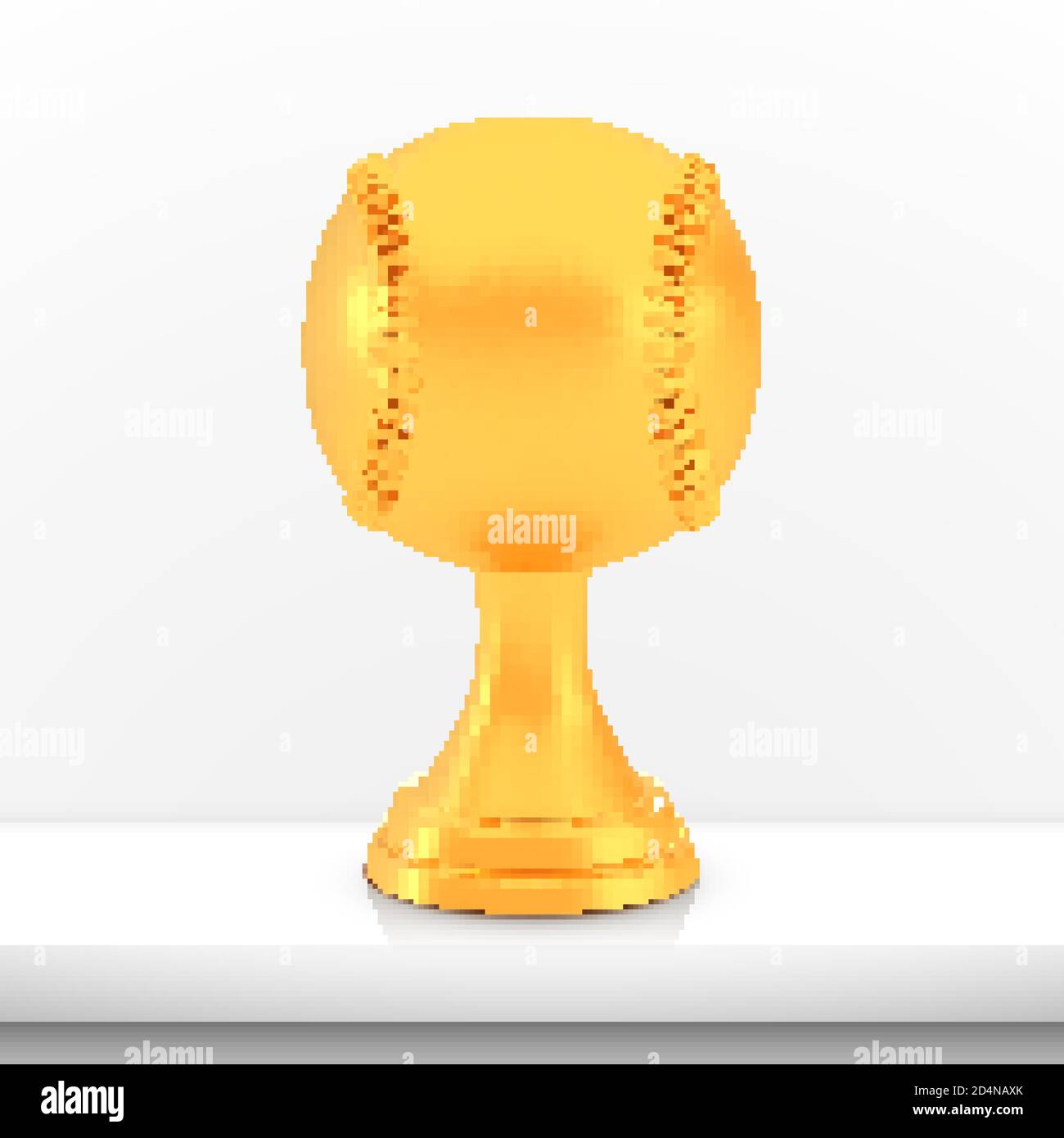 Winner baseball cup award, golden trophy logo isolated on white shelf ...