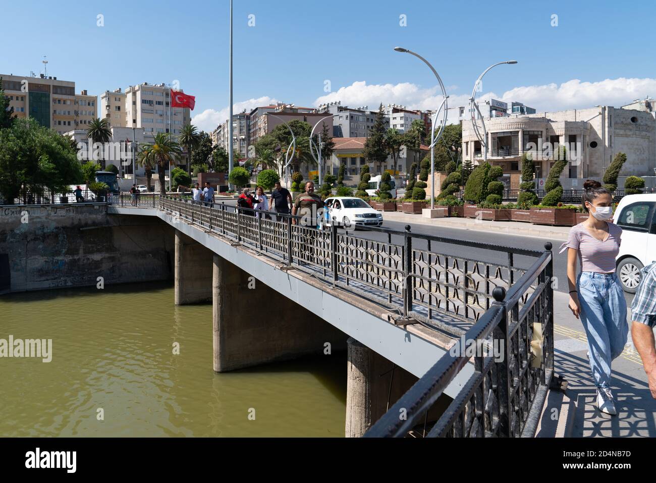 Hatay/Turkey- September 13 2020: View of city center with asi river ...