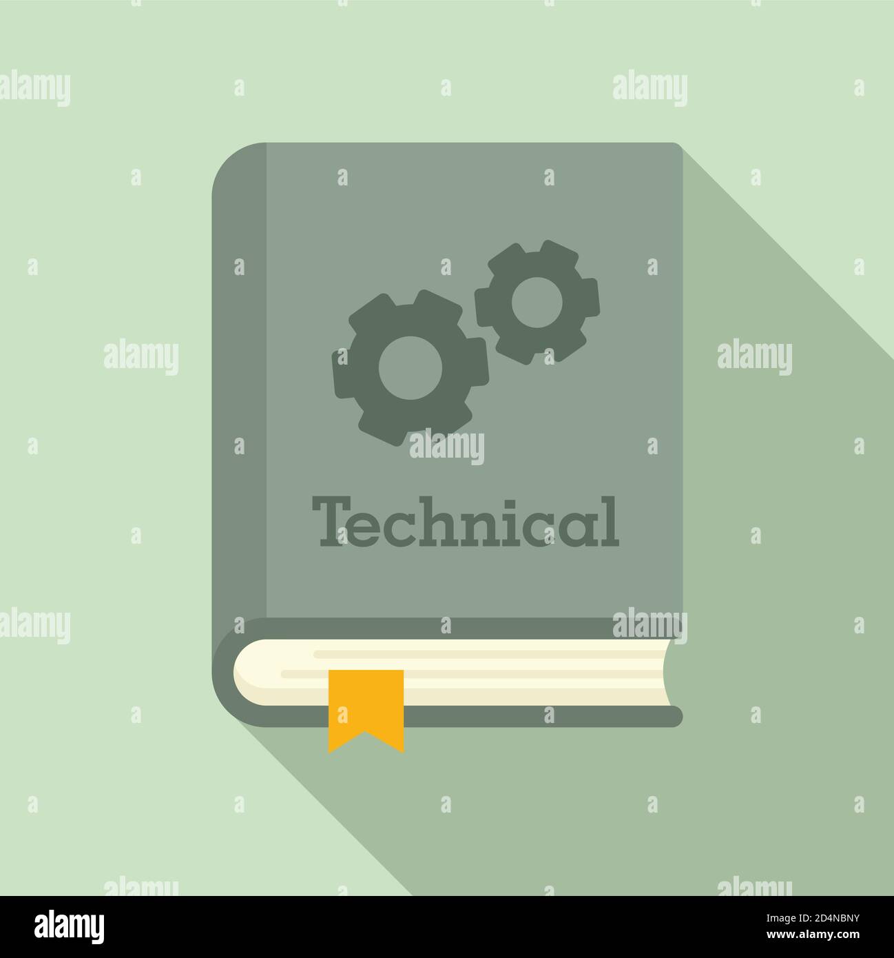 Technical book icon. Flat illustration of technical book vector icon ...