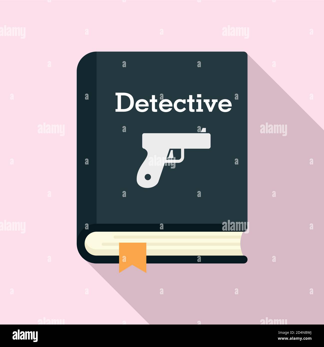 Detective book icon. Flat illustration of detective book vector icon ...