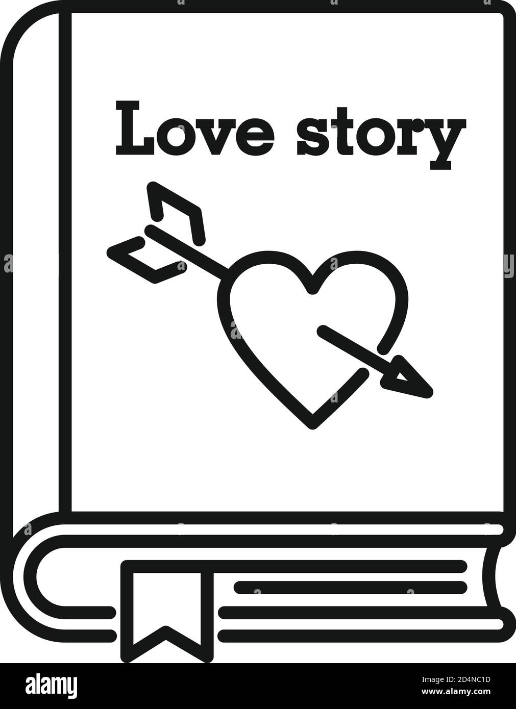 Love story book icon. Outline love story book vector icon for web ...