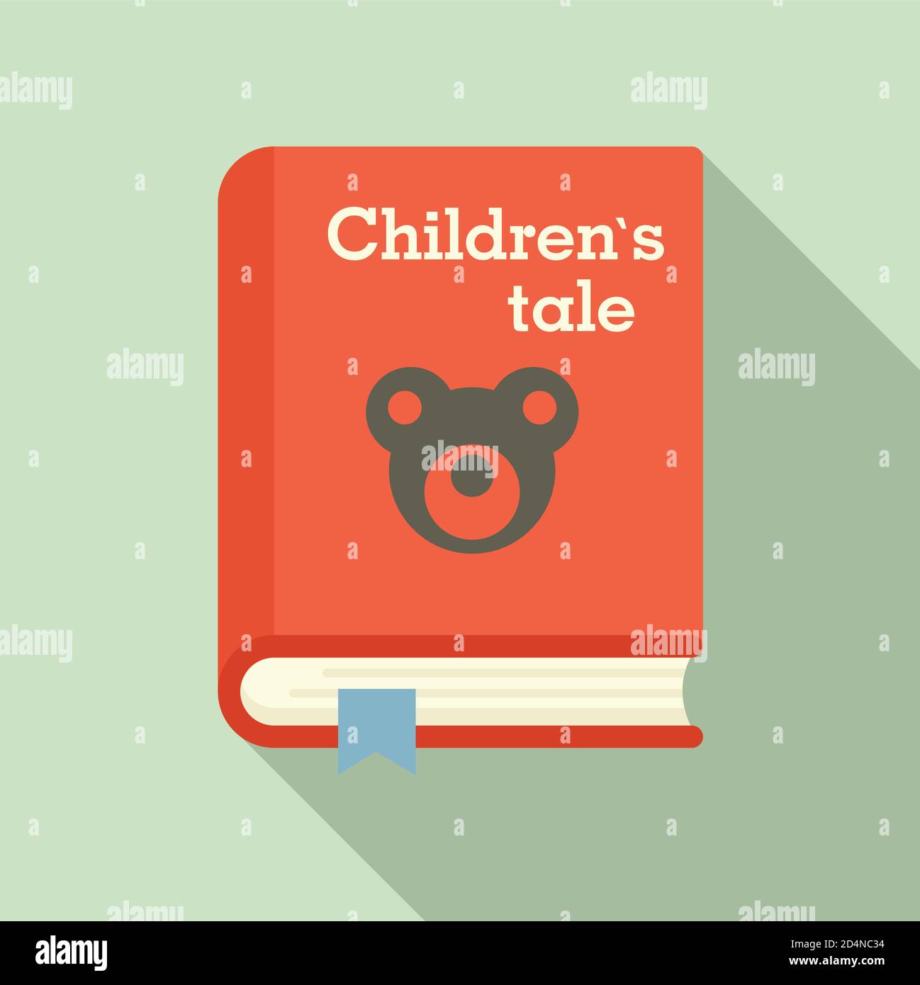 Childrens tale book icon. Flat illustration of childrens tale book ...