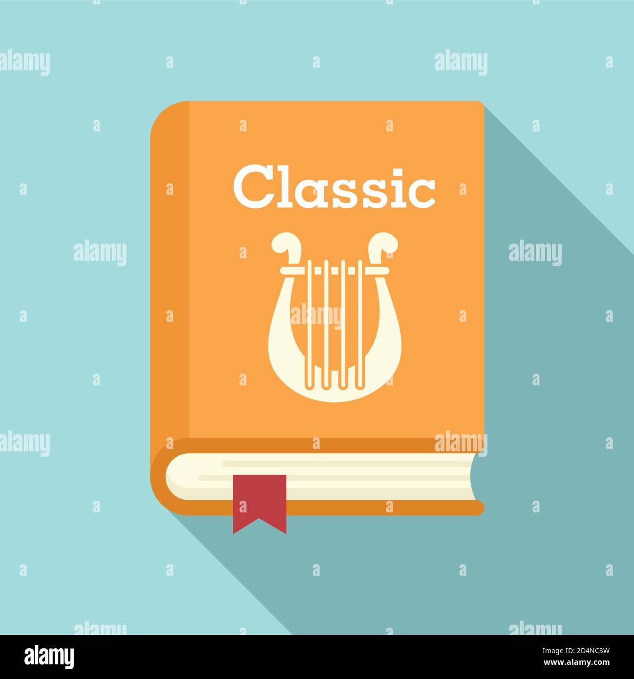 Classic literary book icon. Flat illustration of classic literary book ...