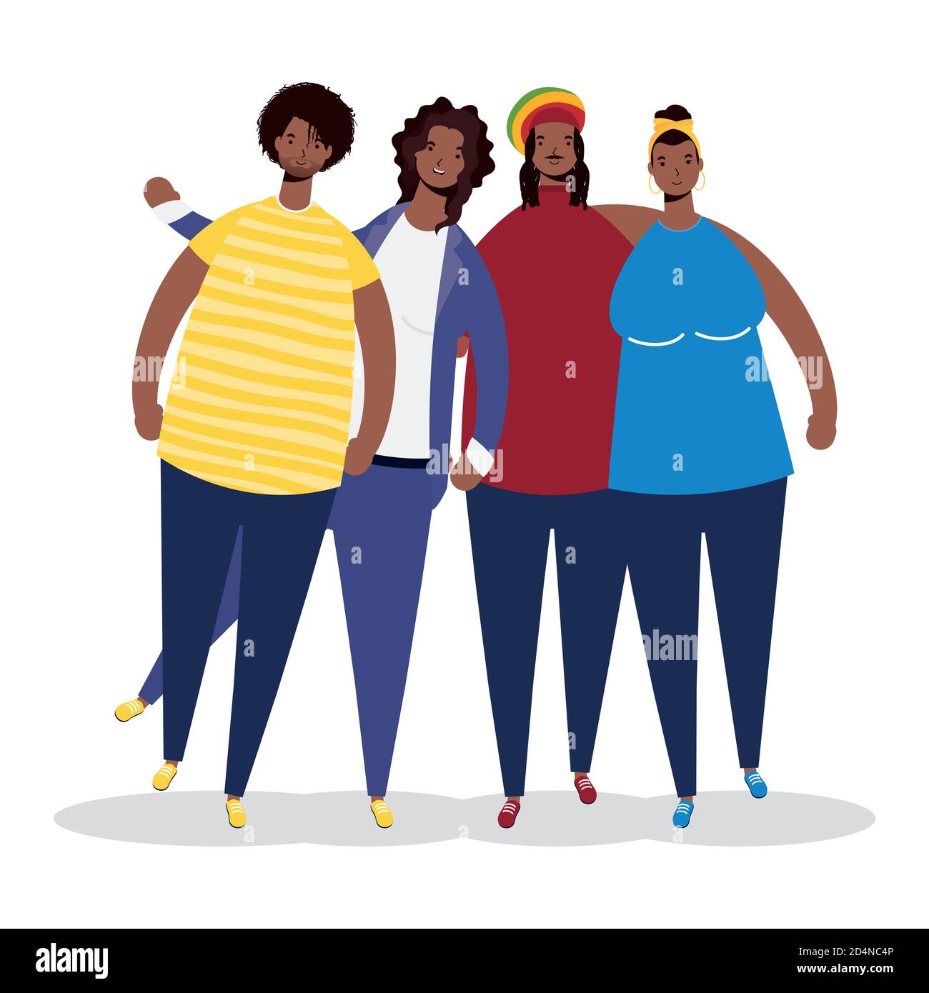 group of afro people characters vector illustration design Stock Vector ...