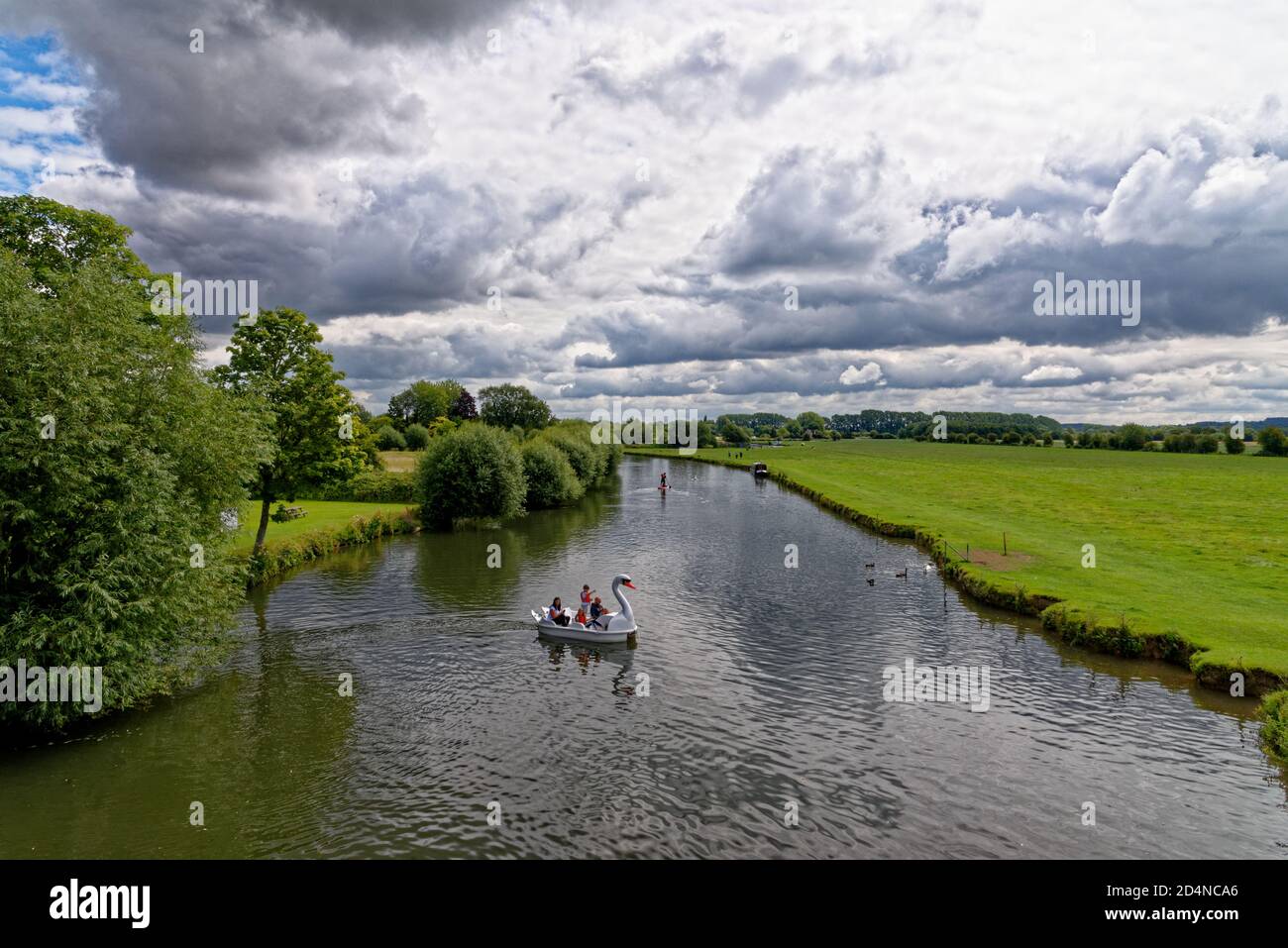 Swan hire pedaloes, The Riverside, Lechlade-on-Thames Gloucestershire ...