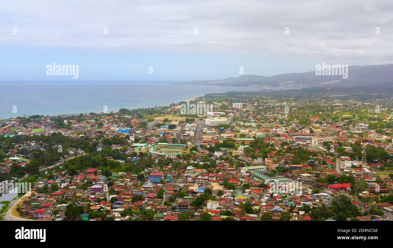 Aerial view of Iligan is a city located on the island of Mindanao ...