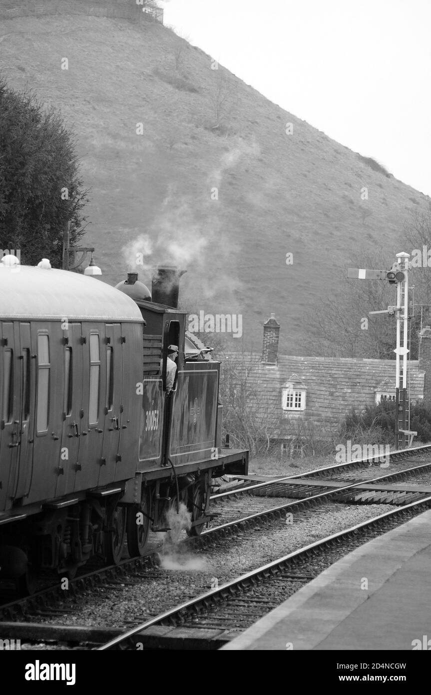 Train station of swanage railway at corfe castle hi-res stock ...