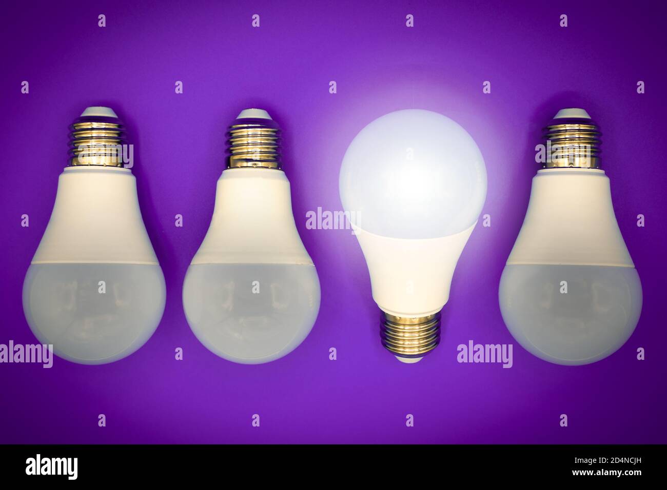 Successful idea, creativity and innovation concept. Lightbulbs upside ...