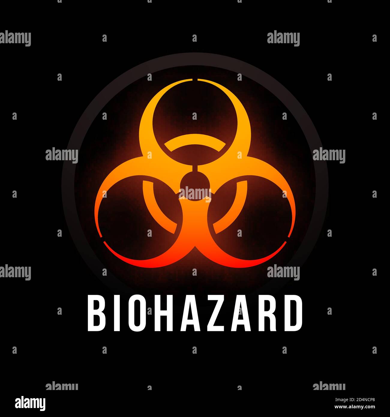 Biohazard fire color poster with black background Stock Vector Image ...