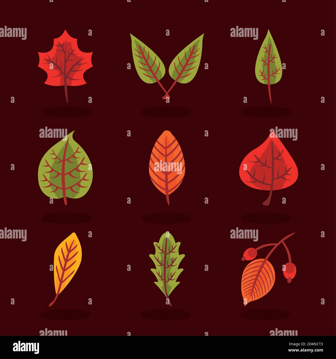 Number 9 leaves Stock Vector Images - Alamy