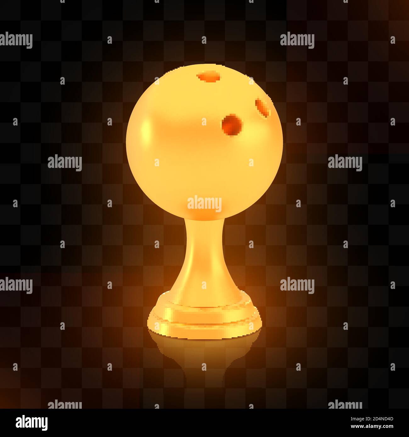 Winner bowling cup award, golden trophy logo isolated on black ...