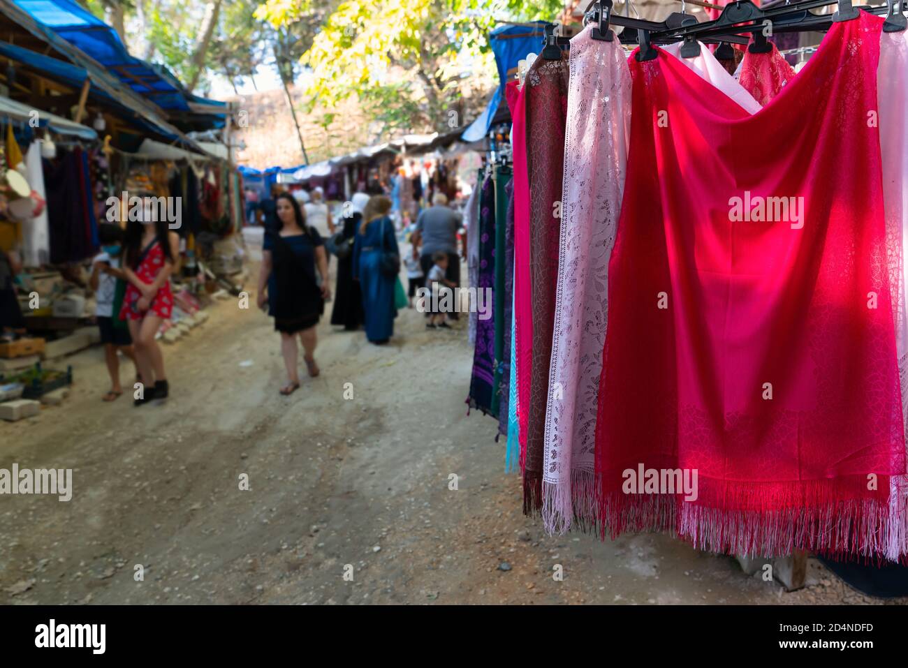 Hatay/Turkey- September 13 2020: Street vendors in the harbiye area and ...