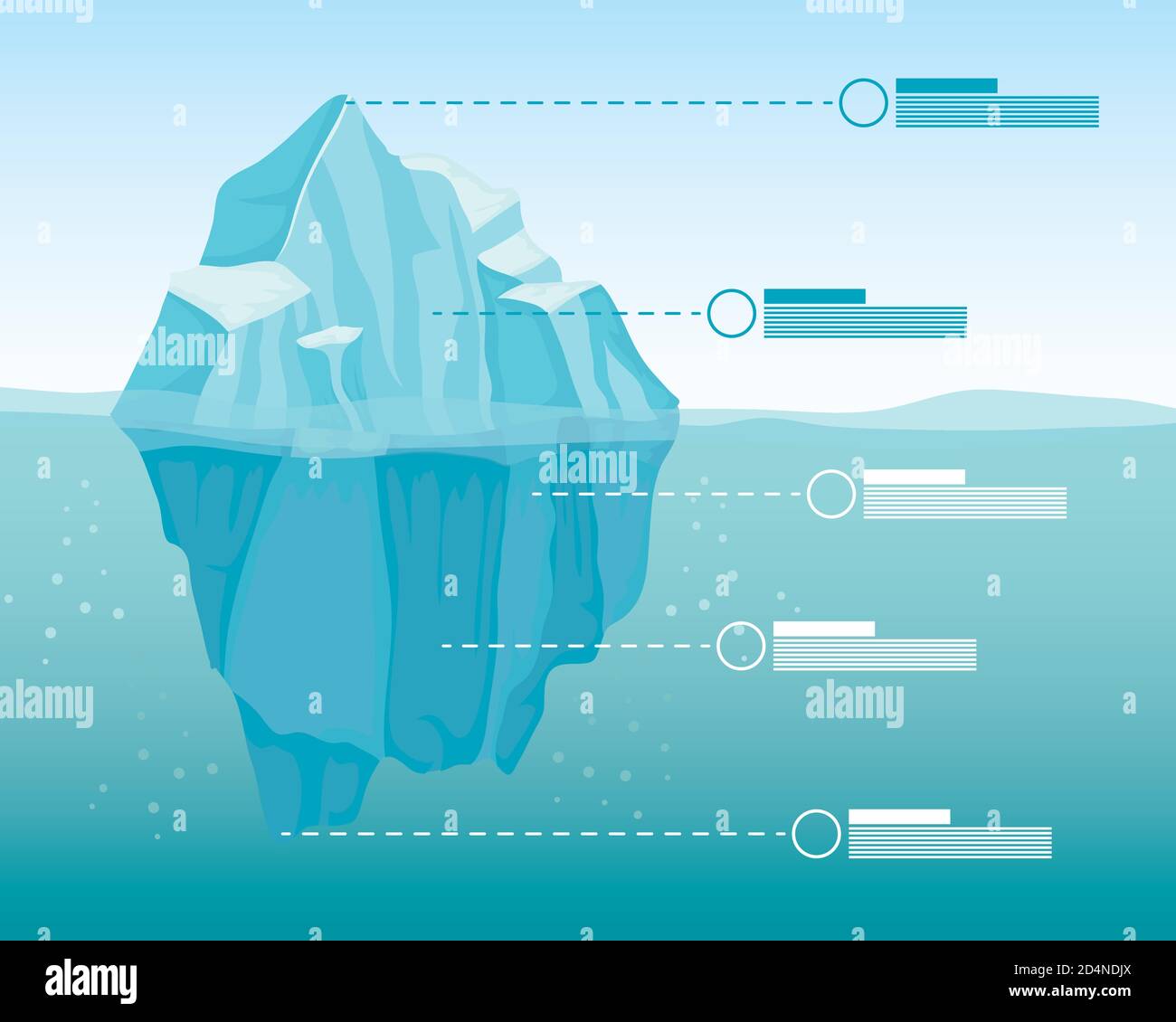 iceberg block infographic arctic scene landscape vector illustration ...