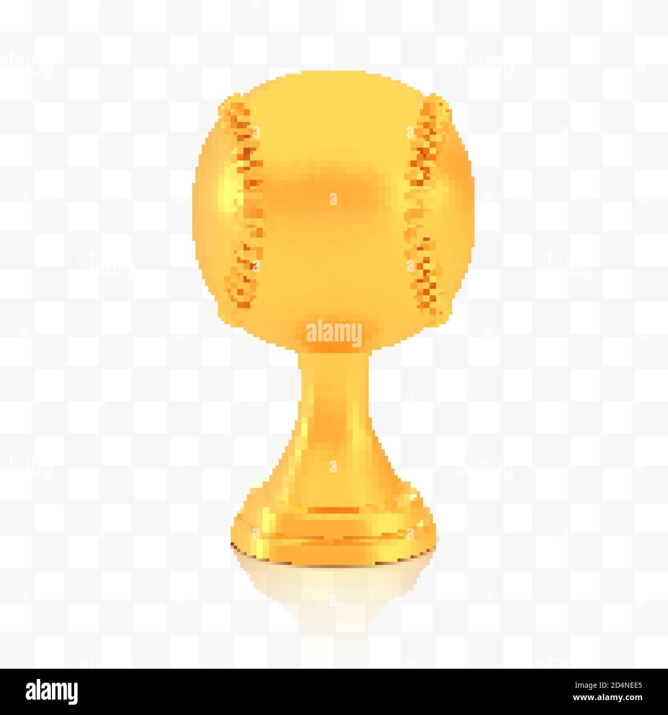 Winner baseball cup award, golden trophy logo isolated on white ...