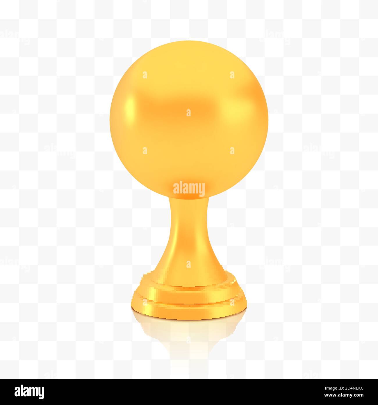 Winner sphere cup award, golden trophy logo isolated on white ...