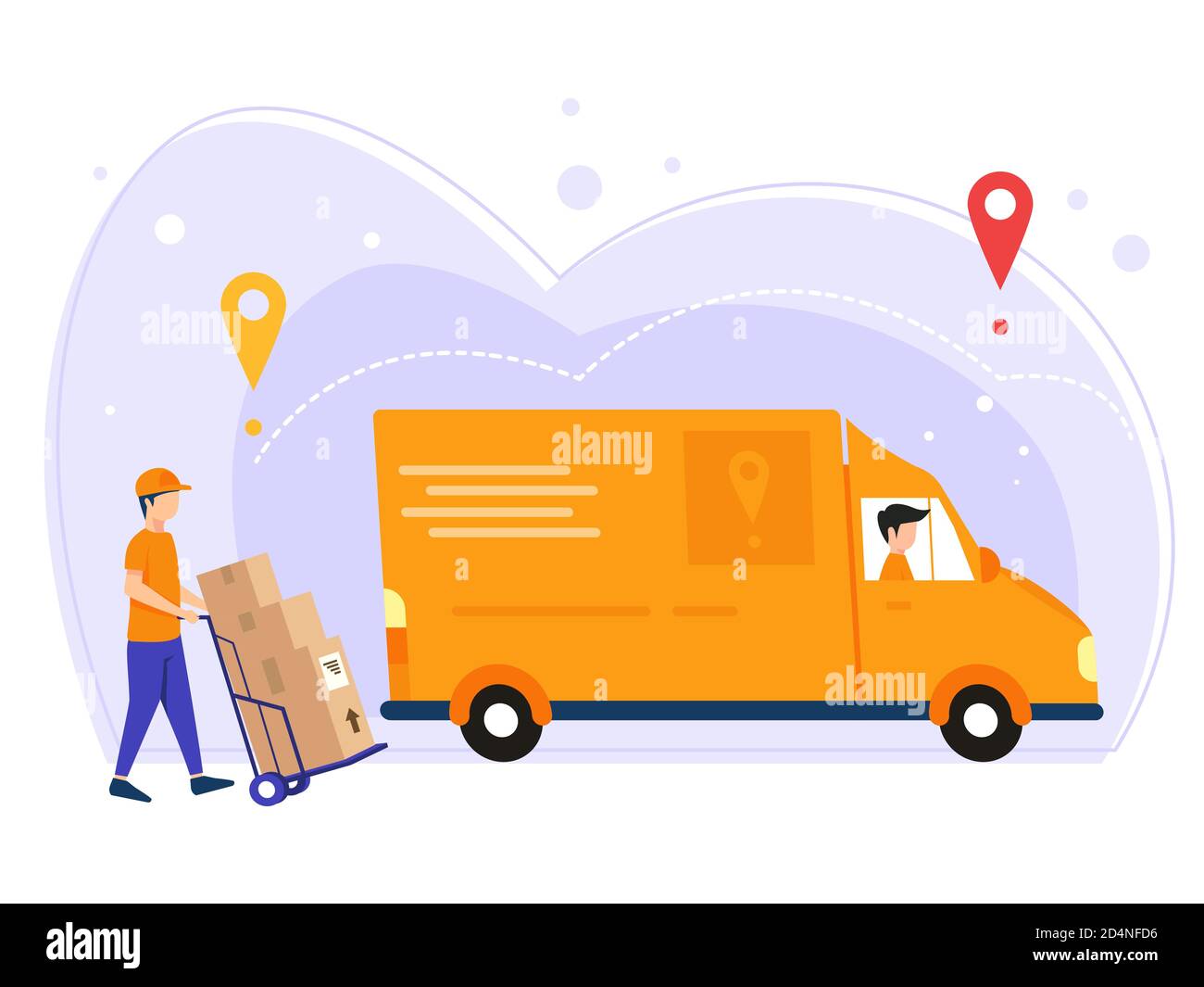 Fast online order delivery. Couriers send goods or postal packages by ...