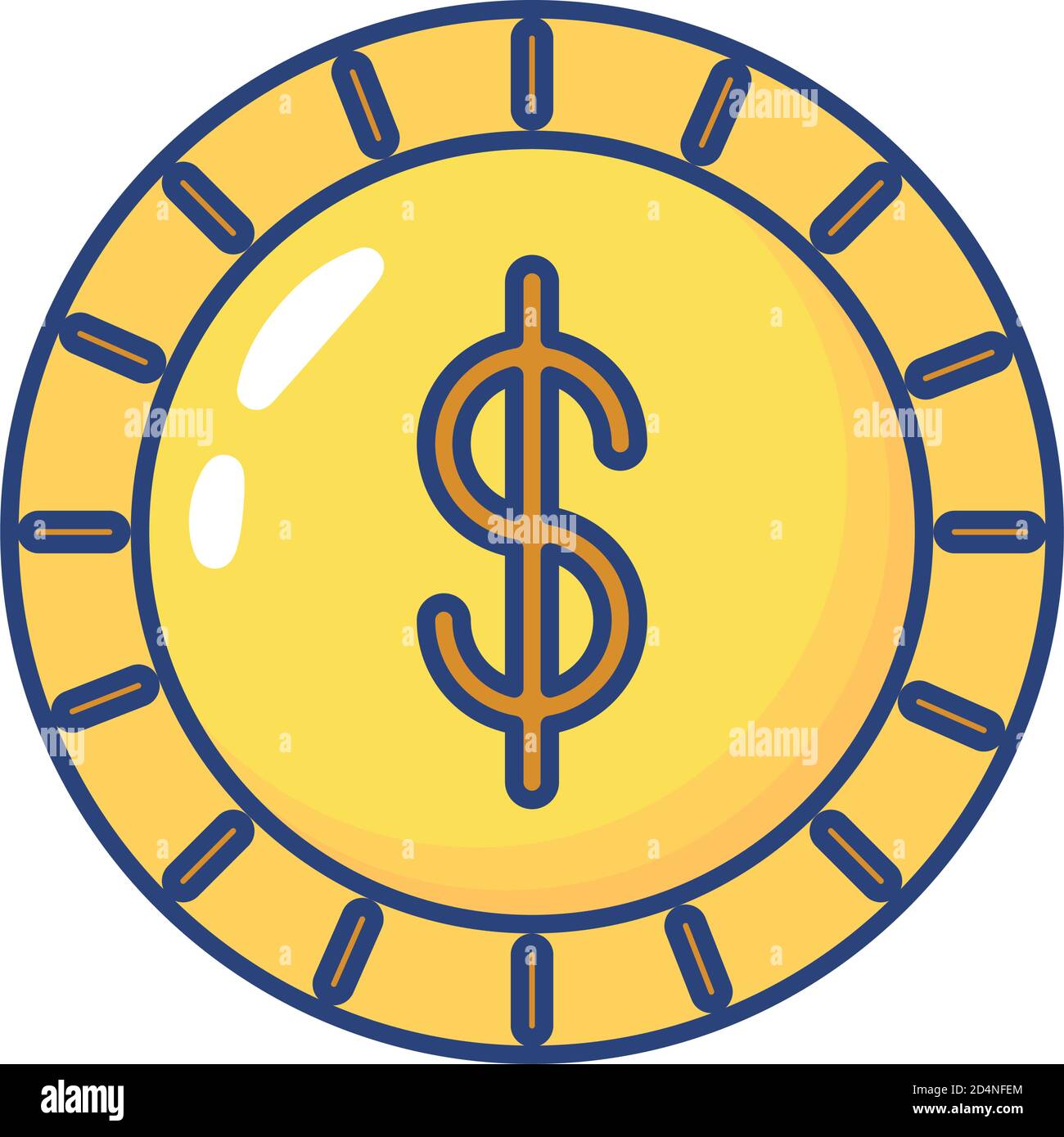 coin money dollar flat style icon vector illustration design Stock ...