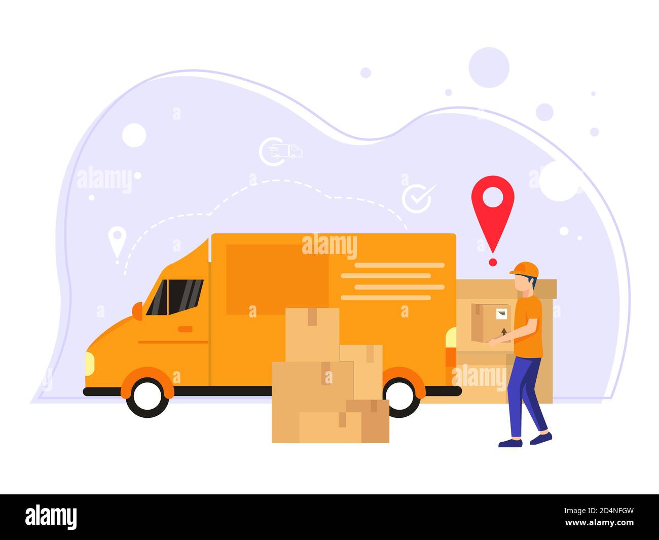 Fast online order delivery. Couriers send goods or postal packages by ...