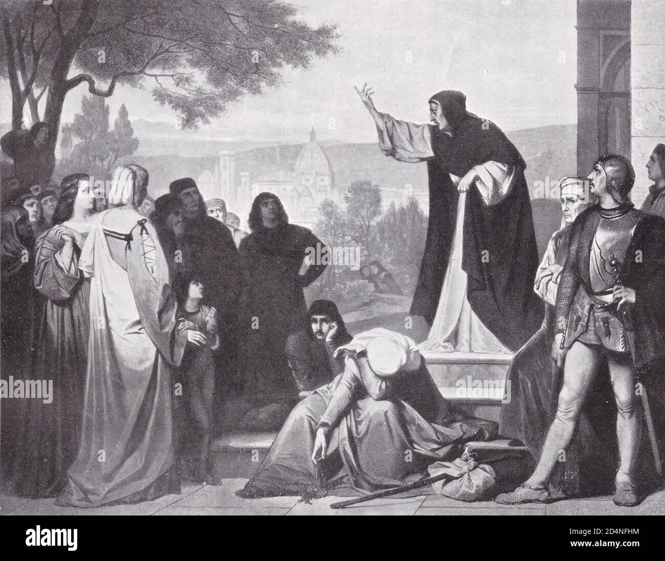 Savonarola preaching, 15th century Stock Photo - Alamy