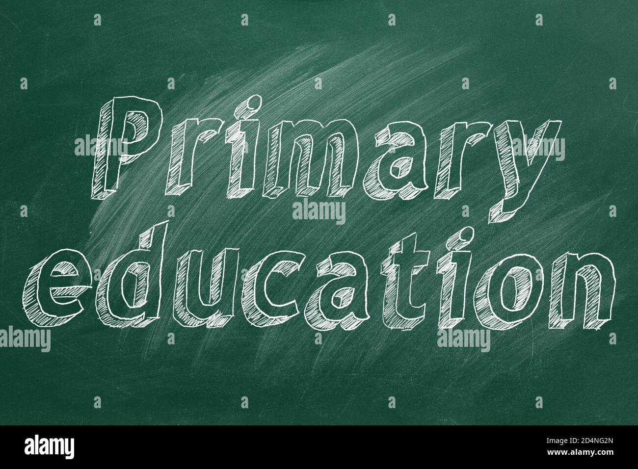 Hand drawing "Primary education" on green chalkboard Stock Photo - Alamy
