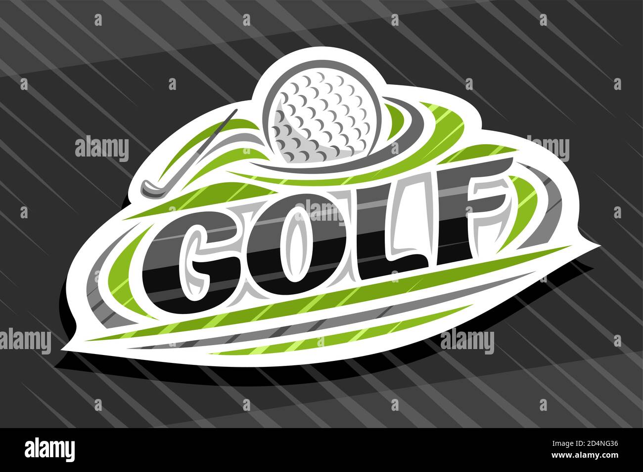 Vector logo for Golf Sport, white modern emblem with illustration of ...