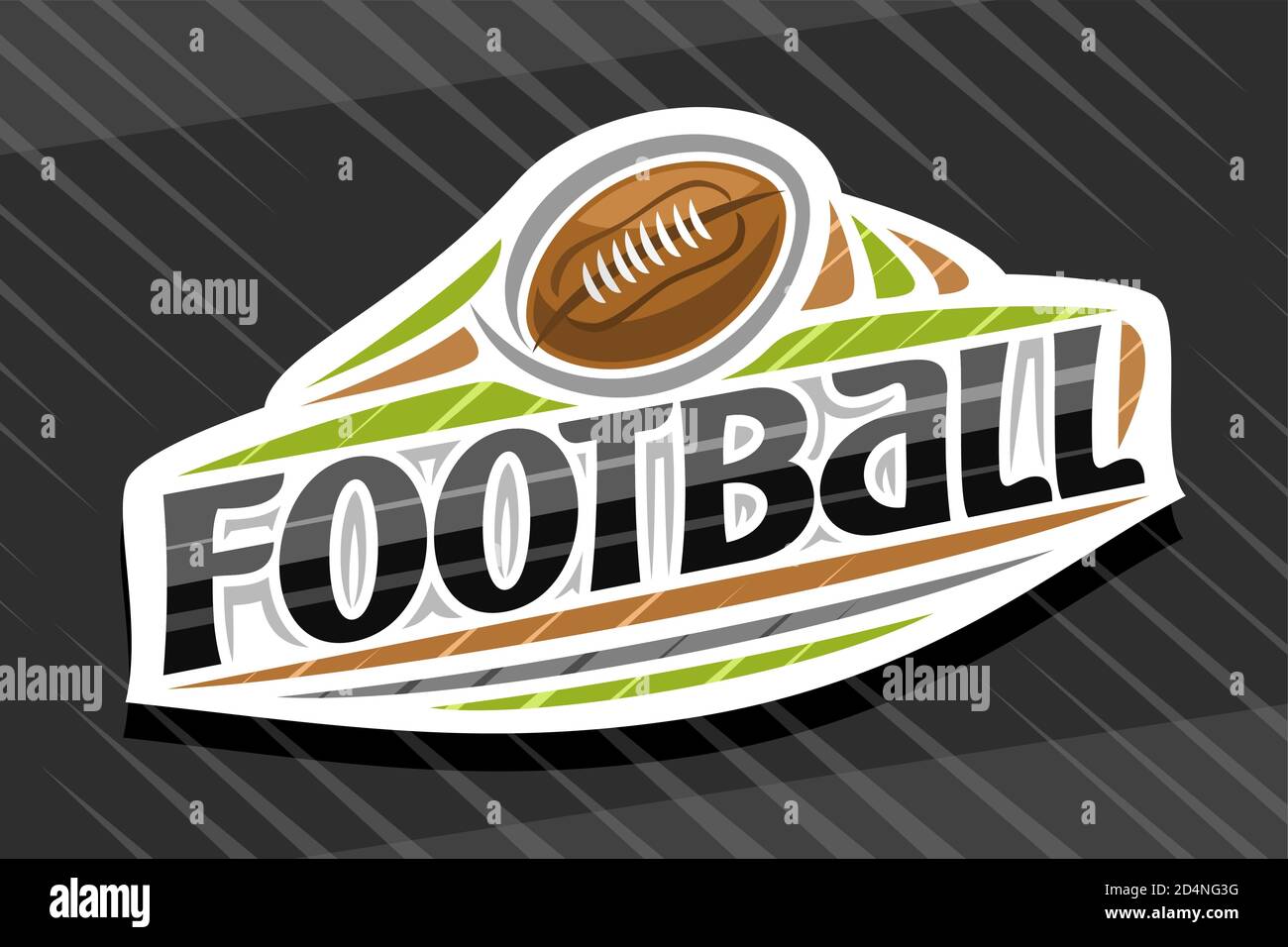 Vector logo for American Football, white modern emblem with ...