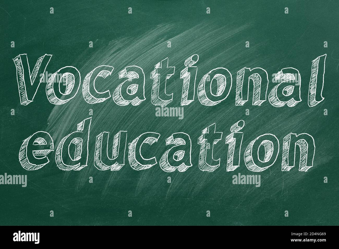 Hand drawing "Vocational education" on green chalkboard Stock Photo - Alamy