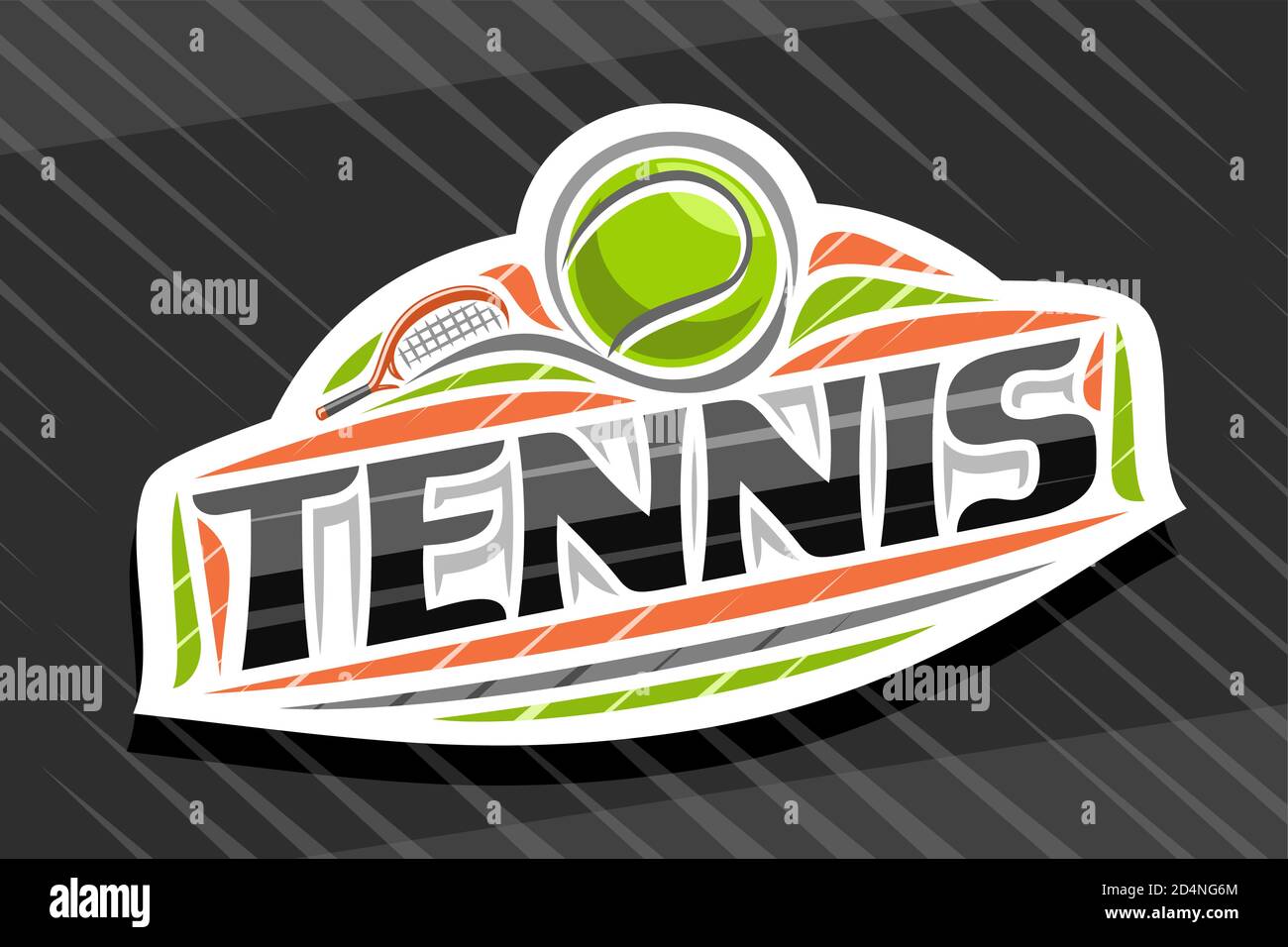 Vector logo for Tennis Sport, modern emblem with illustration of flying ...