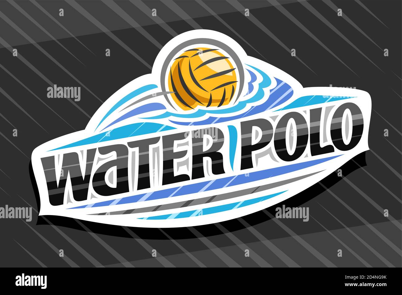 Vector logo for Water Polo Sport, white modern emblem with illustration ...