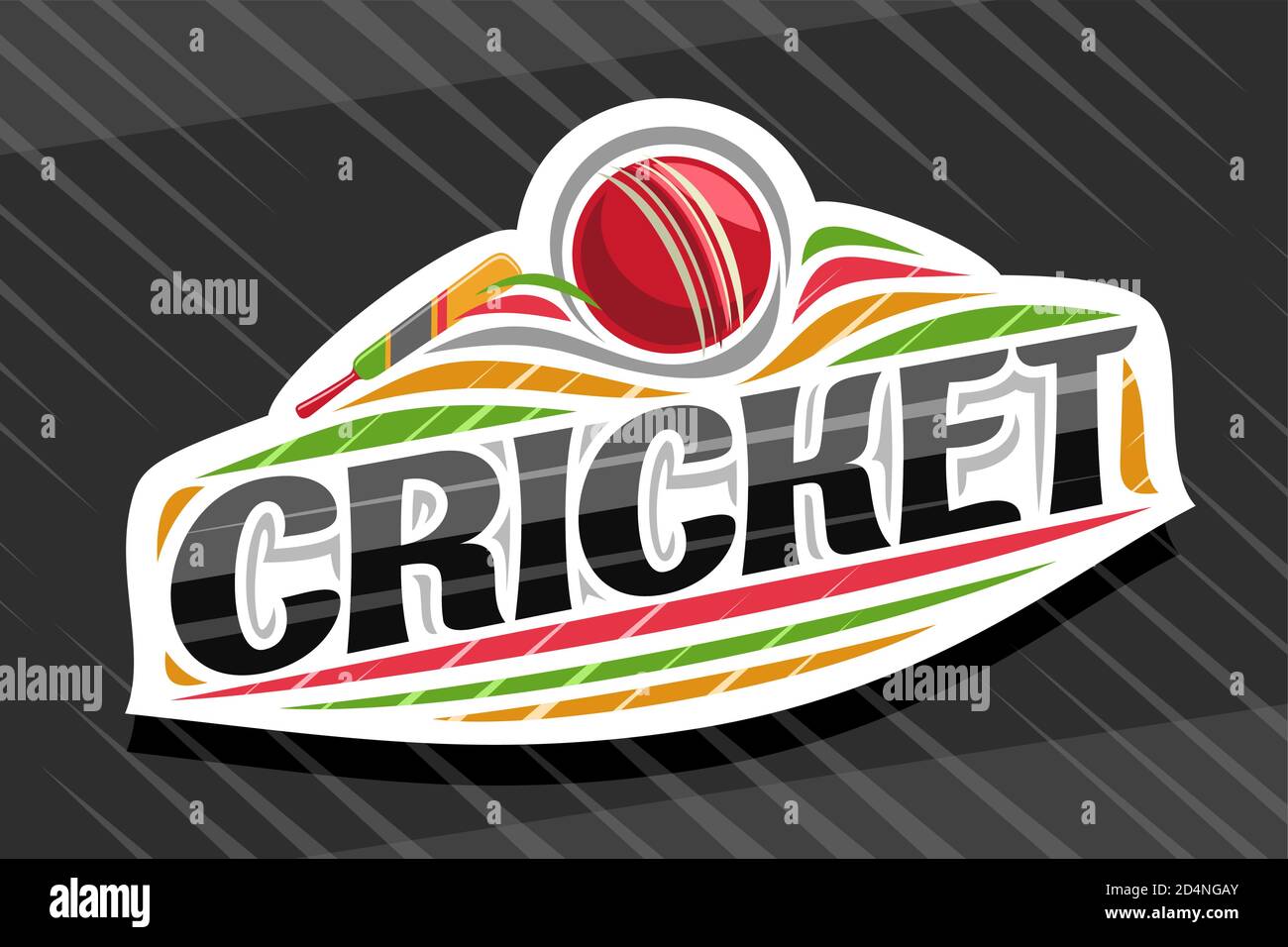 Vector logo for Cricket Sport, white modern emblem with illustration of ...