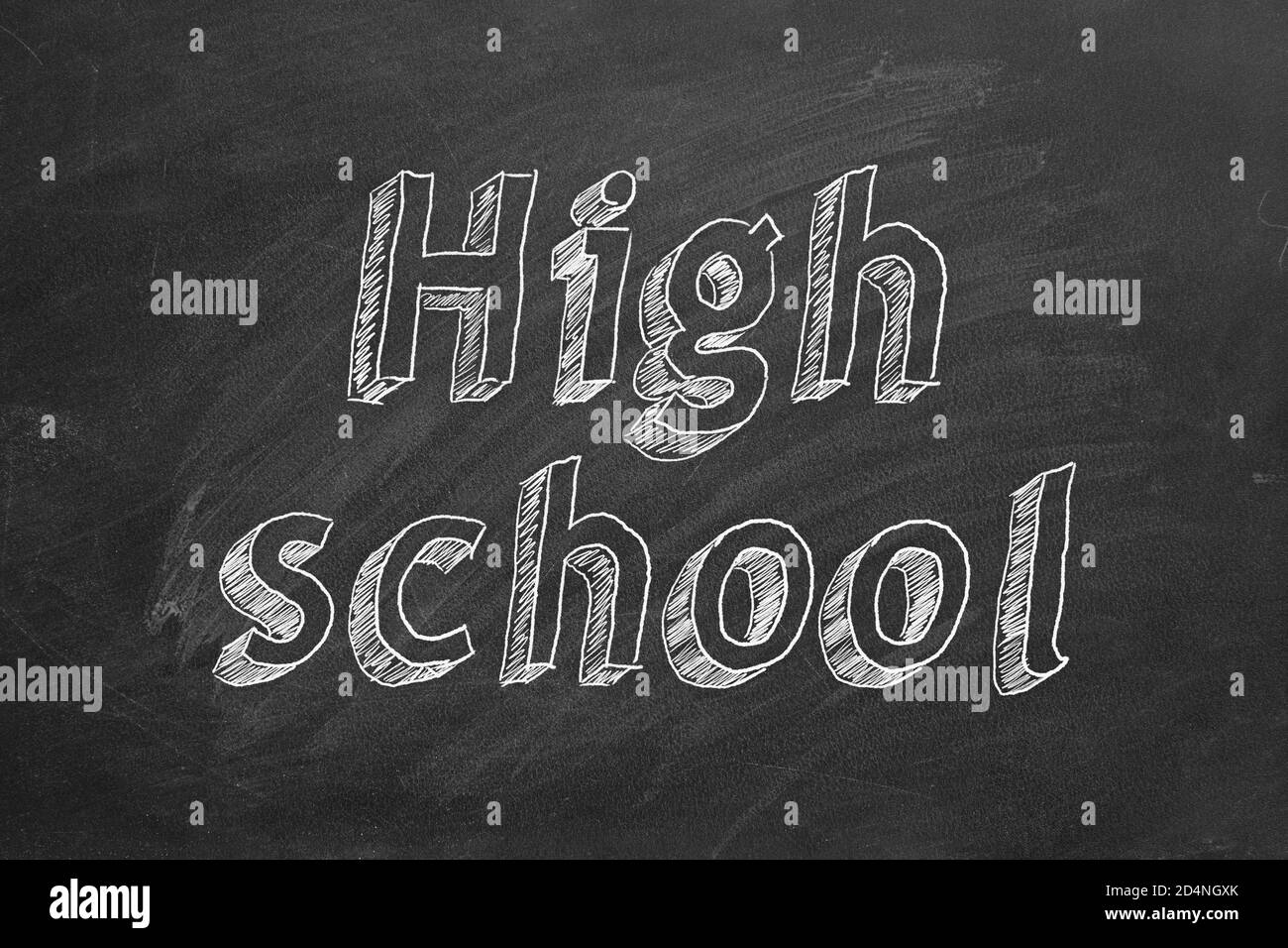 Hand drawing "High school" on black chalkboard Stock Photo - Alamy
