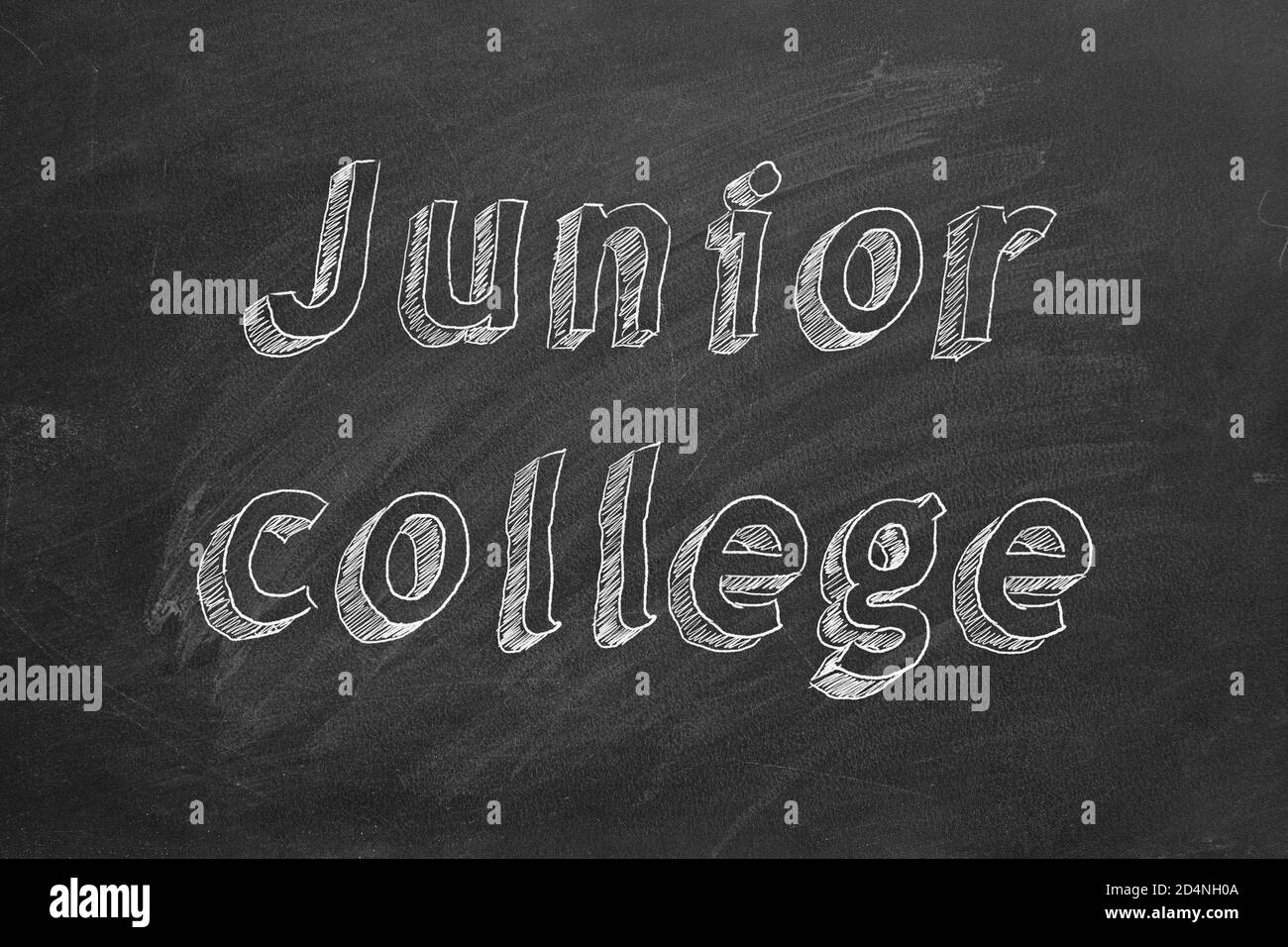 Hand drawing "Junior college" on black chalkboard Stock Photo - Alamy
