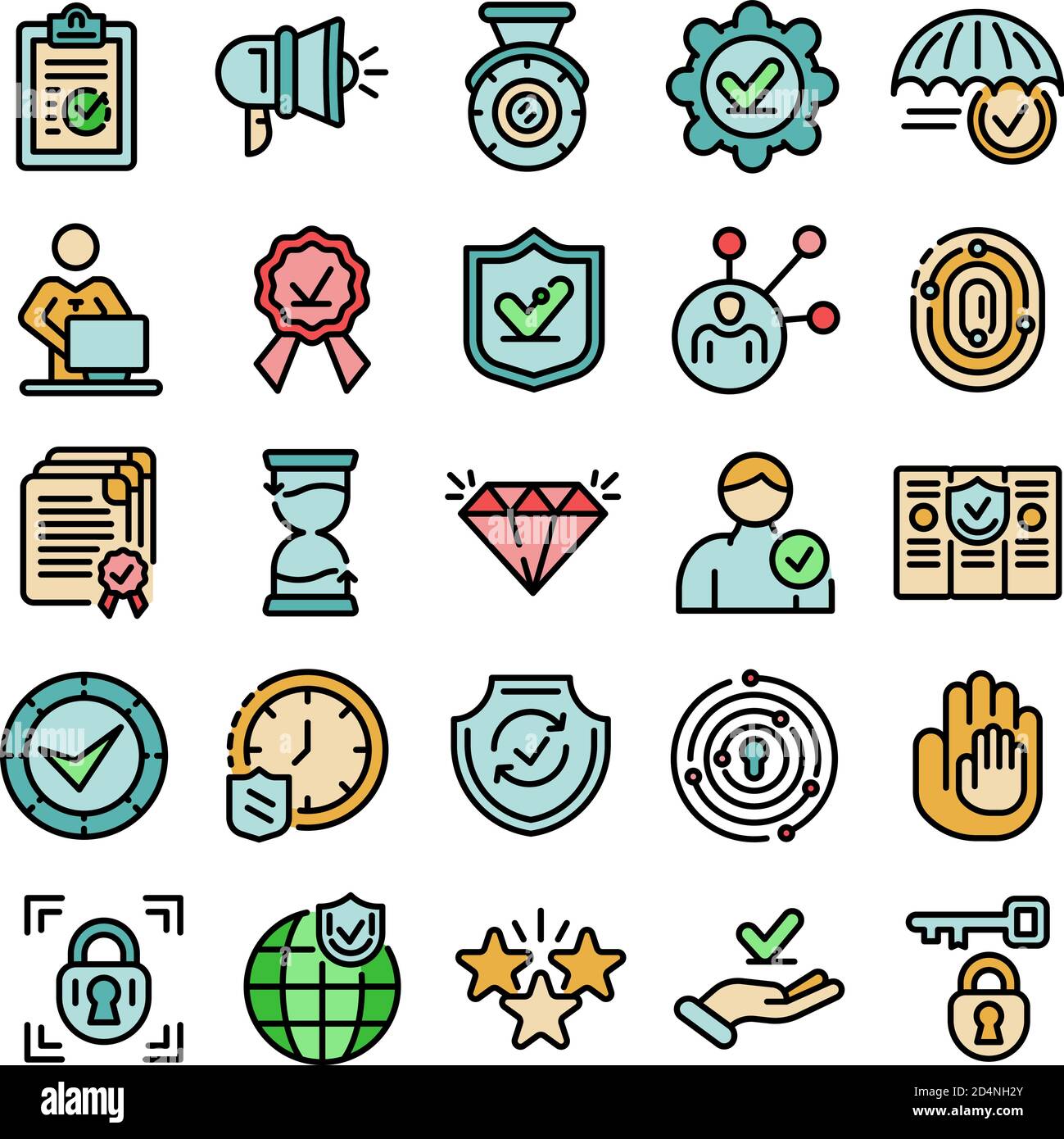 Reliability icons set vector flat Stock Vector Image & Art - Alamy